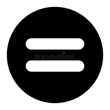 Equal Symbol Vector Icon. Equal Math Sign in Circle. Black Silhouette ...