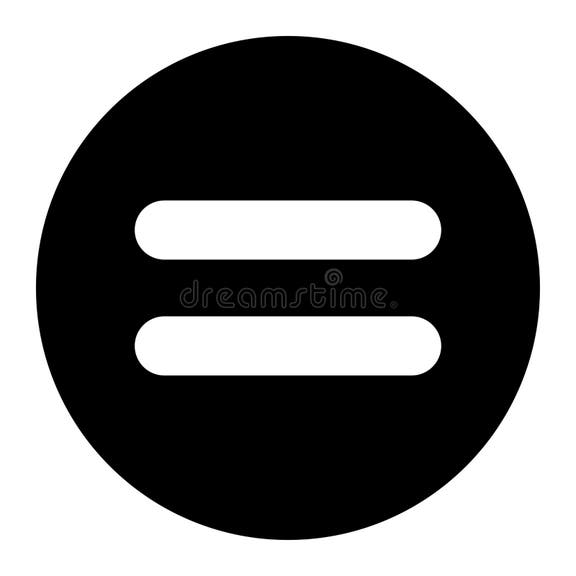 Equal Symbol Vector Icon. Equal Math Sign in Circle. Black Silhouette ...
