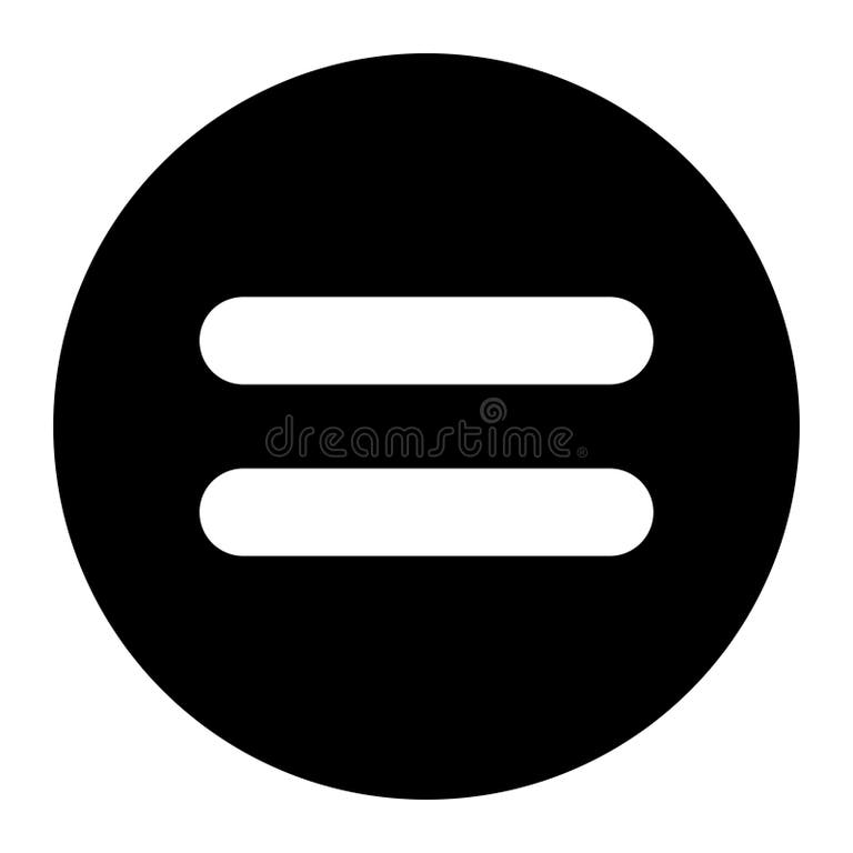 Equal Symbol Vector Icon. Equal Math Sign in Circle. Black Silhouette ...