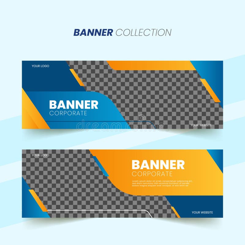 Set Business Gradient Banner Corporate Media Banner Template Stock ...