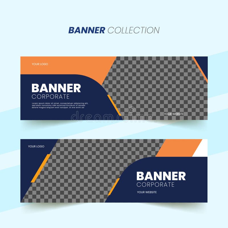 Set Business Banner Corporate Media Banner Template Stock Vector ...