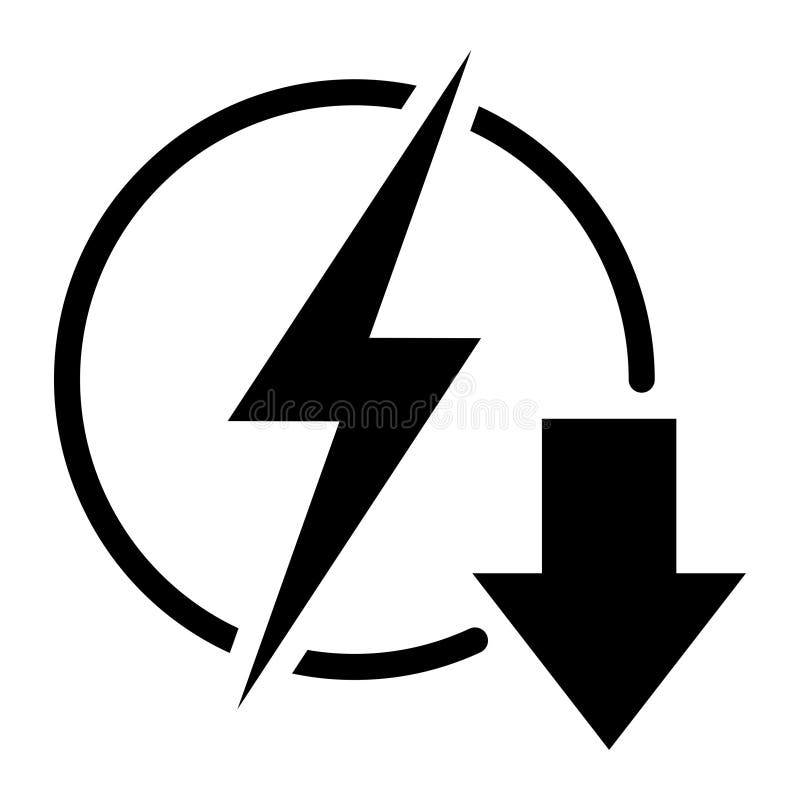 Energy Reduction Vector Icon. Electricity Power Reduction Sign. Reduce ...