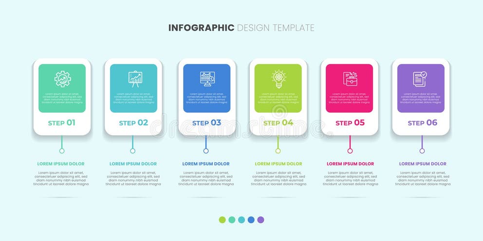 Timeline Infographic Template 6 Step Timeline Journey, Calendar Flat ...