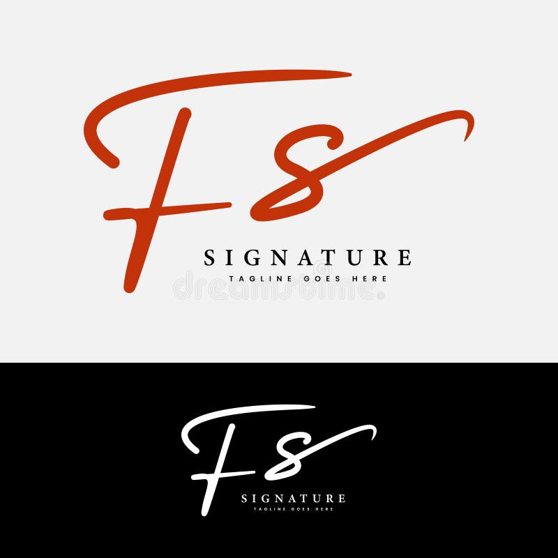 F, S, FS Initial Letter Logo. Alphabet FS Handwritten Signature Logo ...