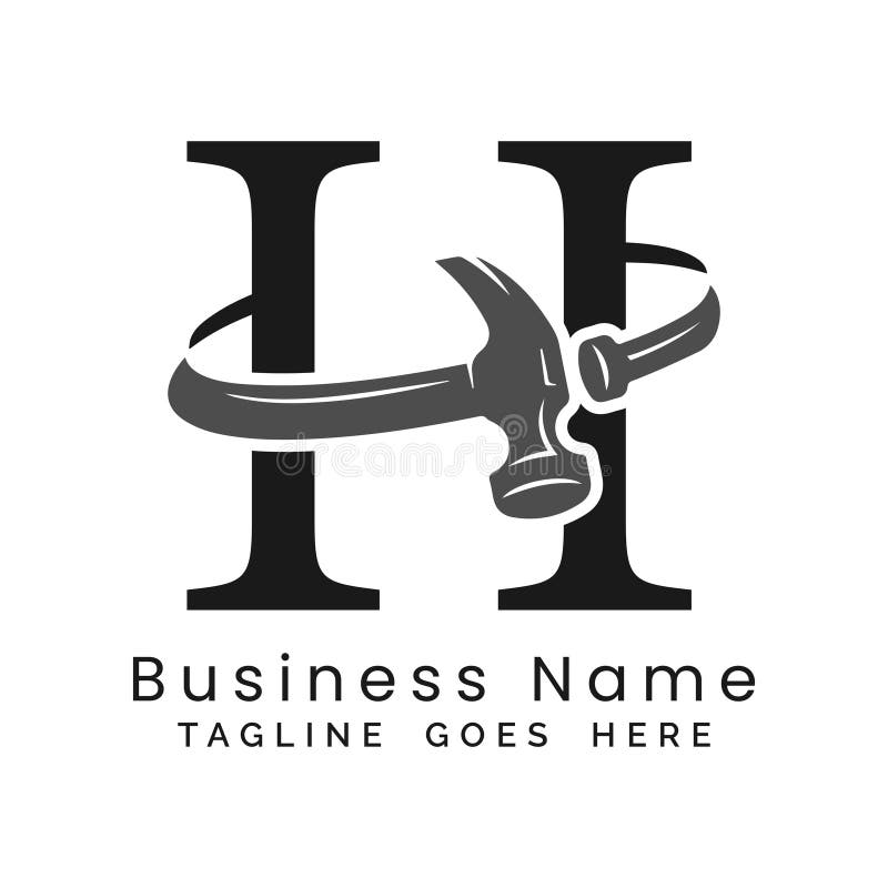 H Letter Logo Construction Vector for Woodworking Company. Alphabet H ...