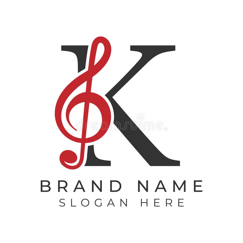 Initial Letter K with Musical Note Style Icon. Alphabet K Music Logo ...