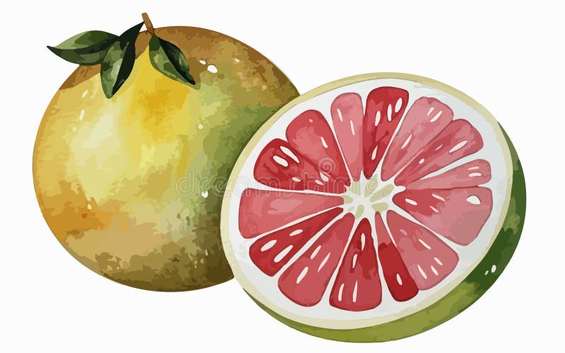 Pomelo Fruits Art and Illustration Generative AI Stock Vector ...