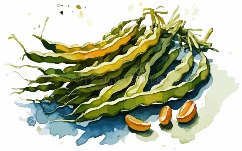 String Beans Art and Illustration Generative AI Stock Illustration ...