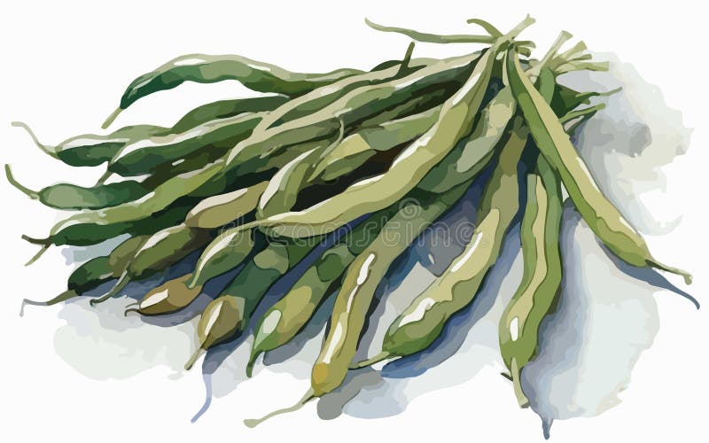 String Beans Art and Illustration Generative AI Stock Vector ...