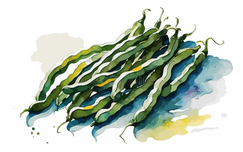 String Beans Art and Illustration Generative AI Stock Illustration ...