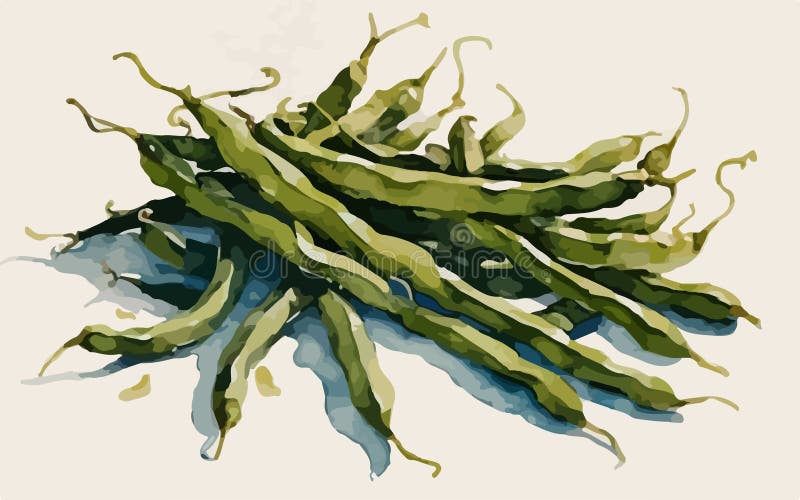 String Beans Art and Illustration Generative AI Stock Illustration ...