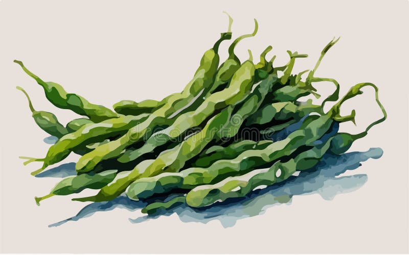String Beans Art and Illustration Generative AI Stock Illustration ...