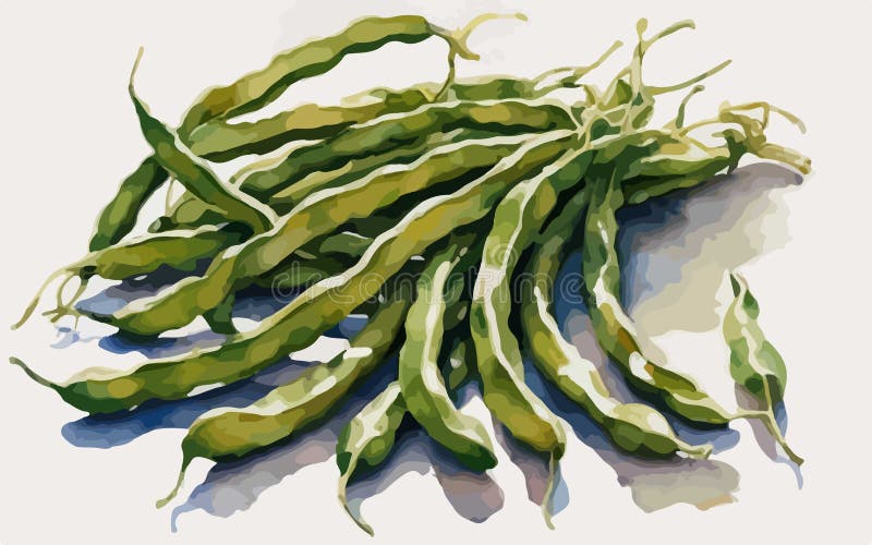 String Beans Art and Illustration Generative AI Stock Illustration ...