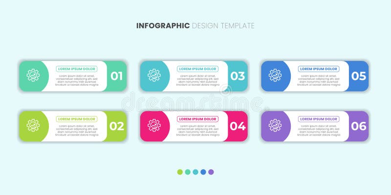 Trendy Modern Business Infographic Template with 6 Options or Steps ...