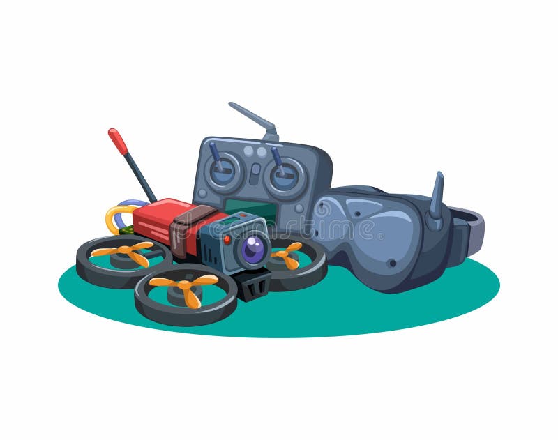 Drone Race Sport Mascot Illustration Vector Stock Vector - Illustration ...