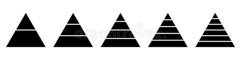 Triangular Pyramid Infographic Vector Icon Set. Triangle Hierarchy Data ...