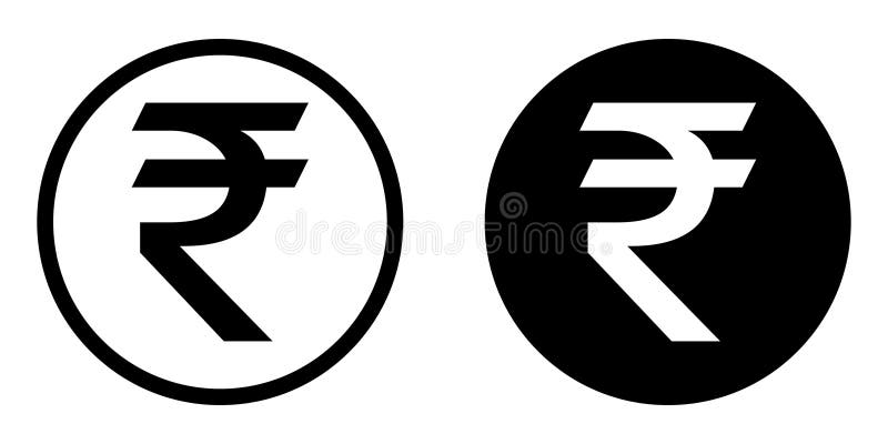 Indian Rupee in Circle Vector Icon Set. INR Currency Sign. Coin Symbol ...
