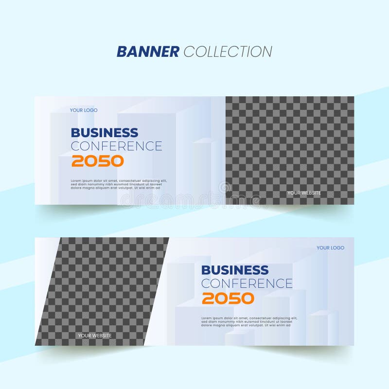 Business Conference Invitation Poster Template. Abstract White ...