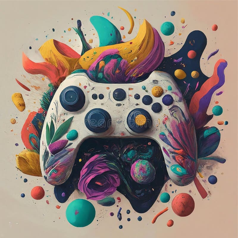 Stick Controller Art Illustration Stock Image - Image of games, mural ...