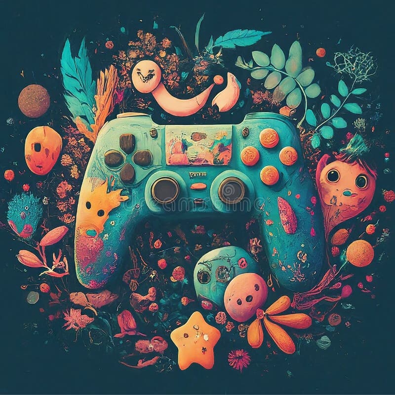 Stick Controller Art Illustration Stock Image - Image of font, games ...