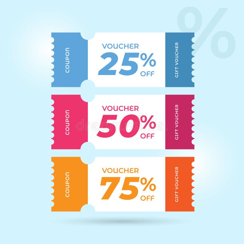 Percent Off Sale Voucher Coupon. Percent Promotion Illustration Stock ...