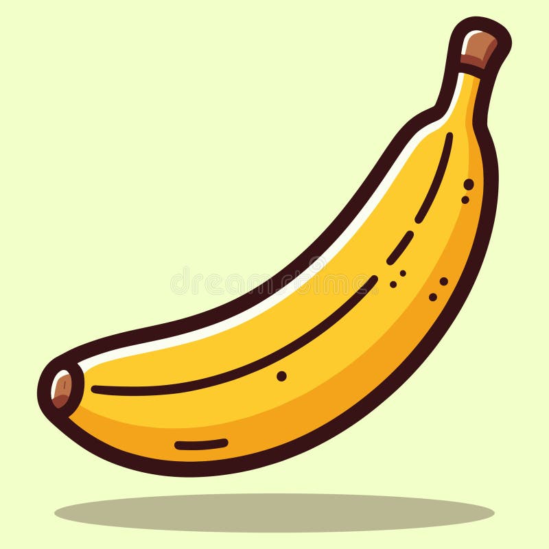 Vibrant Banana Illustration, Bright and Bold Cartoon Style Banana with ...
