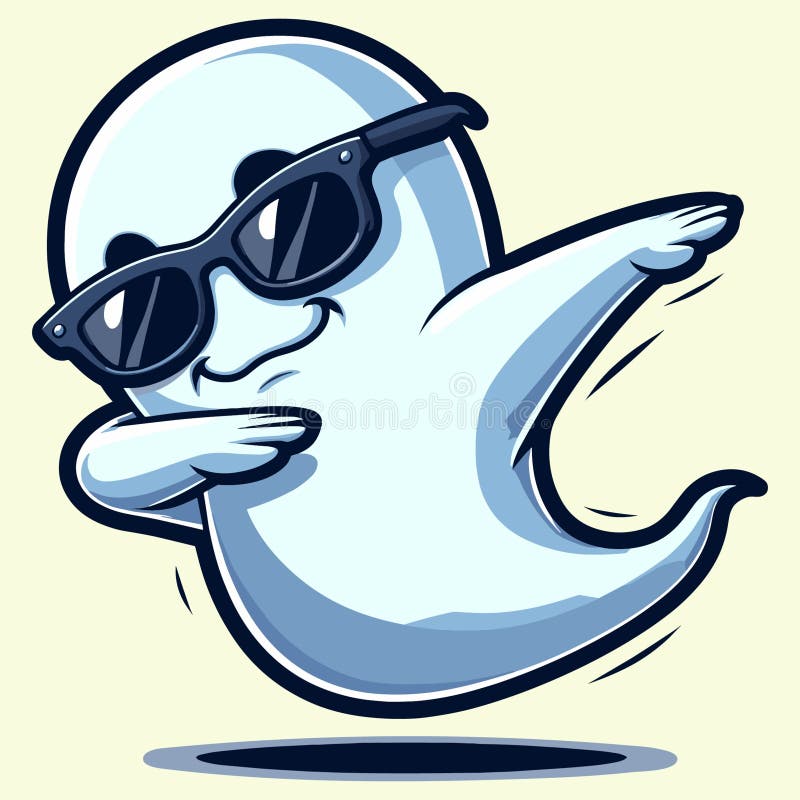 Cool Cartoon Ghost in Dabbing Pose with Sunglasses Illustration for ...