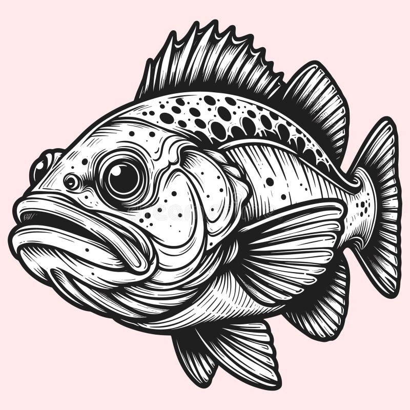 Fish Drawing Realistic Stock Illustrations – 7,618 Fish Drawing ...