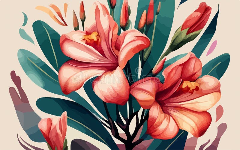 Watercolor Illustration of Adenium Flower, Botanical Illustration ...