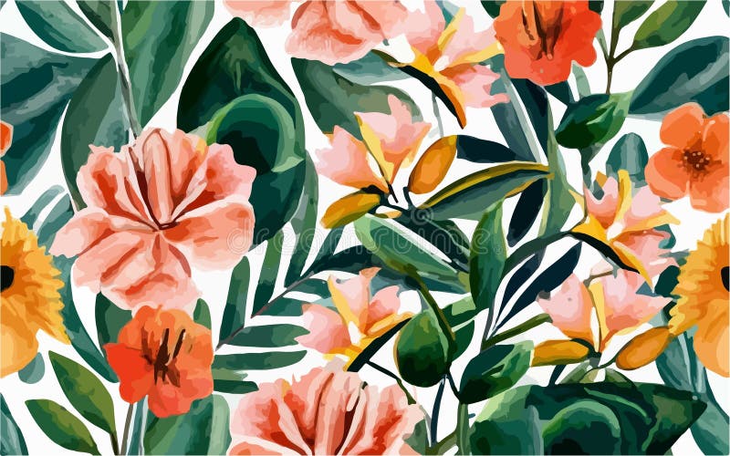 Alamanda Flower Watercolor Illustration Made with Ai Stock Vector ...