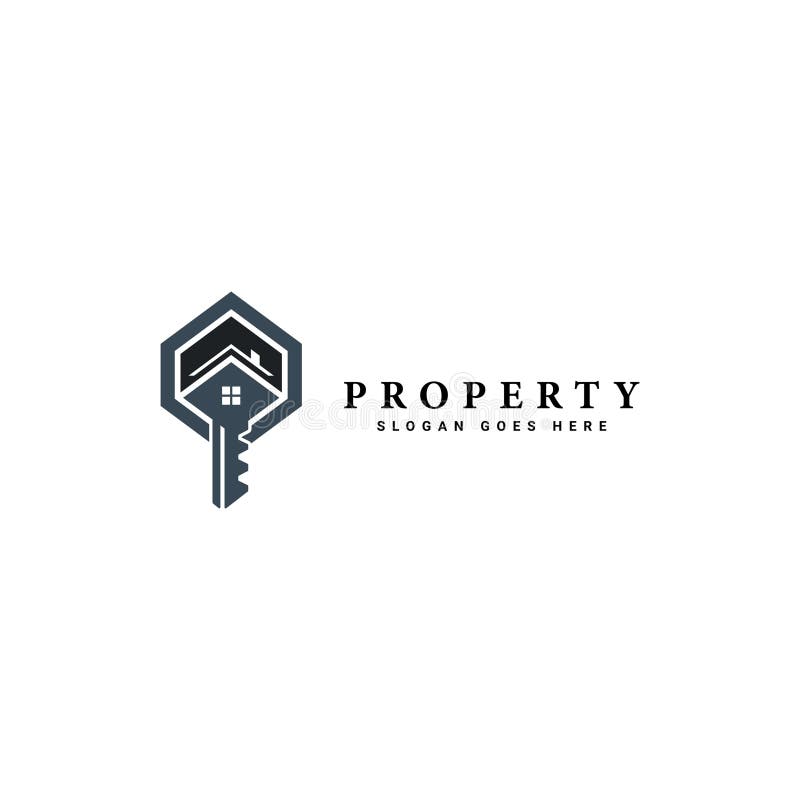 Property or Real Estate Business Logo with House and Key Icon Stock ...