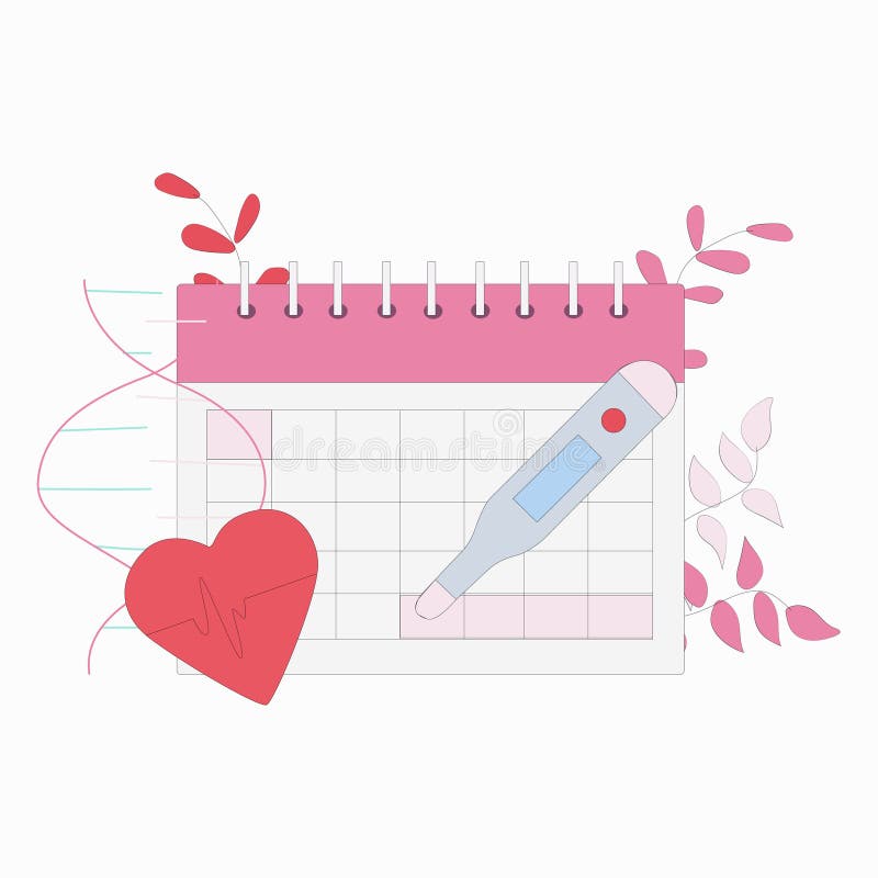 Hands of Woman with Calendar of Menstrual Period. Stock Vector ...