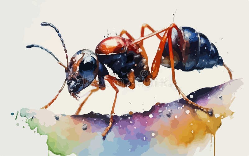 Watercolor Illustration of Ant, Botanical Illustration, Flowers ...