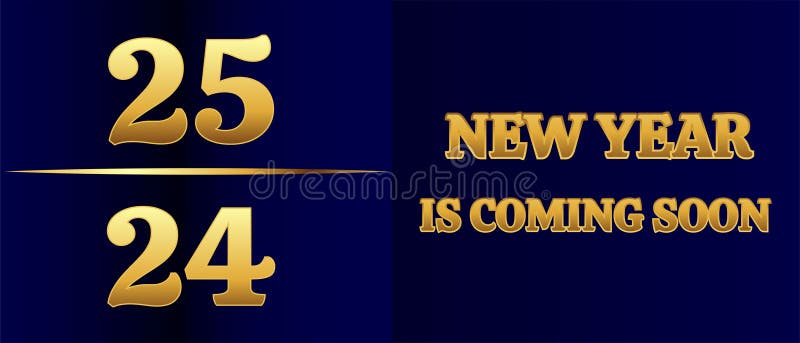 New Year Countdown Card with Elegant Golden Numbers and Festive Message ...