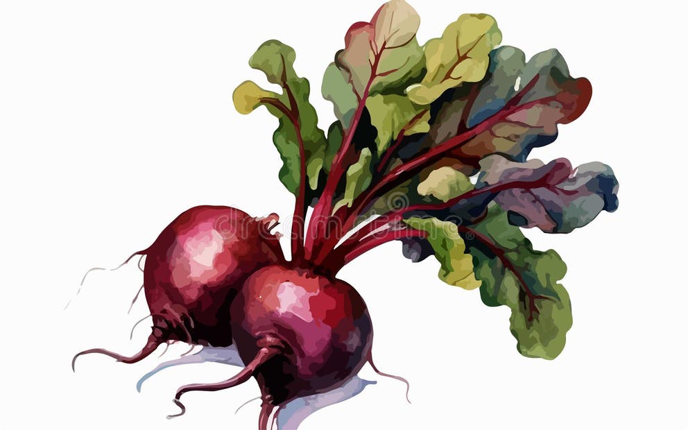 Watercolor Illustration of Beetroot, Botanical Illustration, Flowers ...