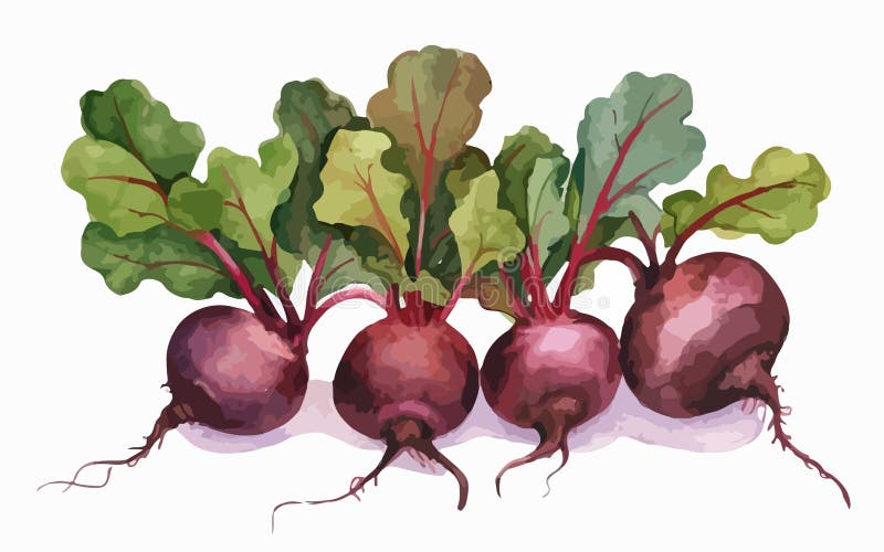 Watercolor Illustration of Beetroot, Botanical Illustration, Flowers ...