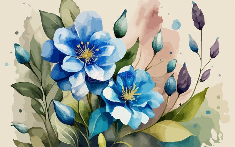 Watercolor Illustration of Blue Bell, Botanical Illustration, Flowers ...