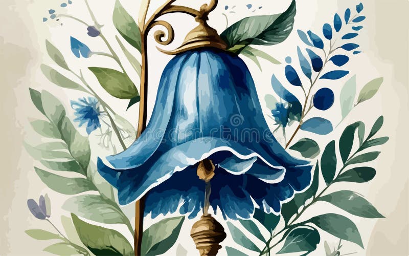 Watercolor Illustration of Blue Bell, Botanical Illustration, Flowers ...