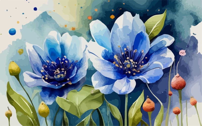 Watercolor Illustration of Blue Bell, Botanical Illustration, Flowers ...