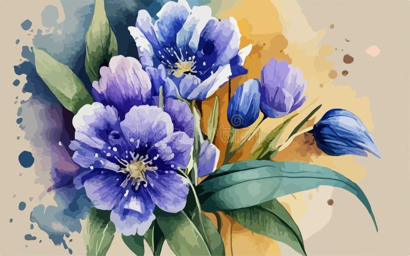 Watercolor Illustration of Blue Bell, Botanical Illustration, Flowers ...