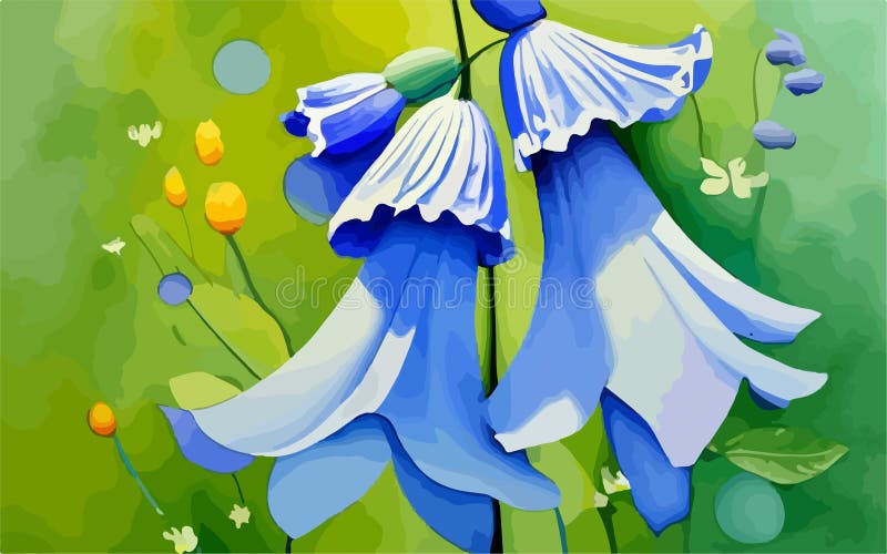 Watercolor Illustration of Blue Bell, Botanical Illustration, Flowers ...