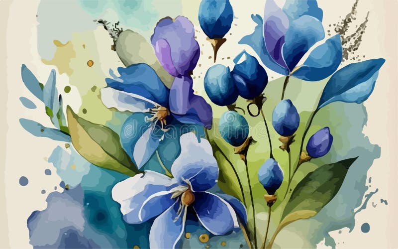 Watercolor Illustration of Blue Bell, Botanical Illustration, Flowers ...