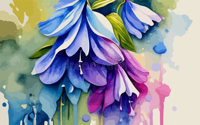 Watercolor Illustration of Blue Bell, Botanical Illustration, Flowers ...