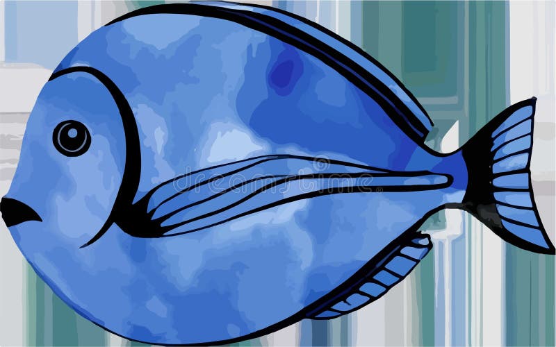 Watercolor Illustration of Blue Tang, Botanical Illustration, Flowers ...