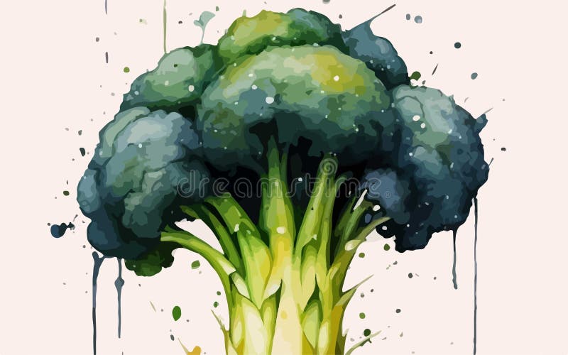 Watercolor Illustration of Broccoli, Botanical Illustration, Flowers ...