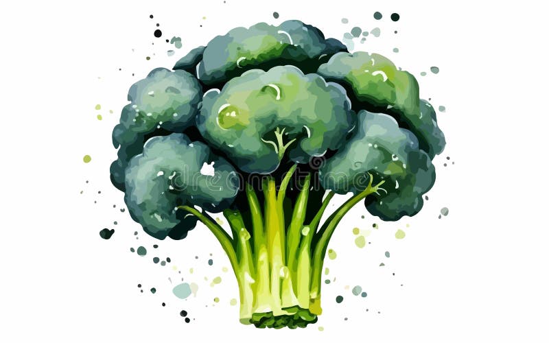 Watercolor Illustration of Broccoli, Botanical Illustration, Flowers ...