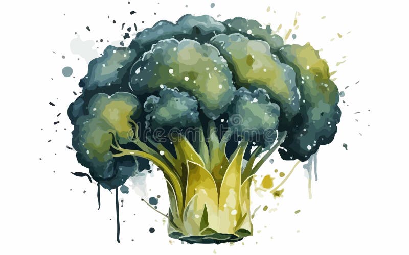 Watercolor Illustration of Broccoli, Botanical Illustration, Flowers ...