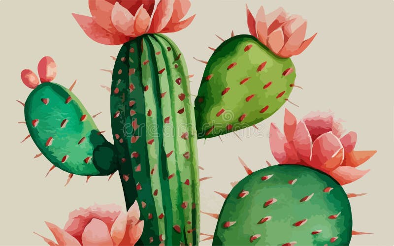 Watercolor Illustration of Cactus, Botanical Illustration, Flowers ...