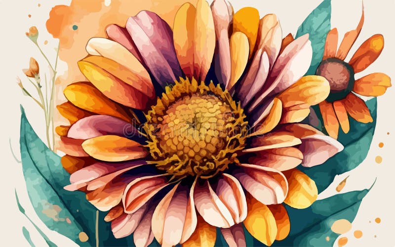 Watercolor Illustration of Calendula Flower, Botanical Illustration ...