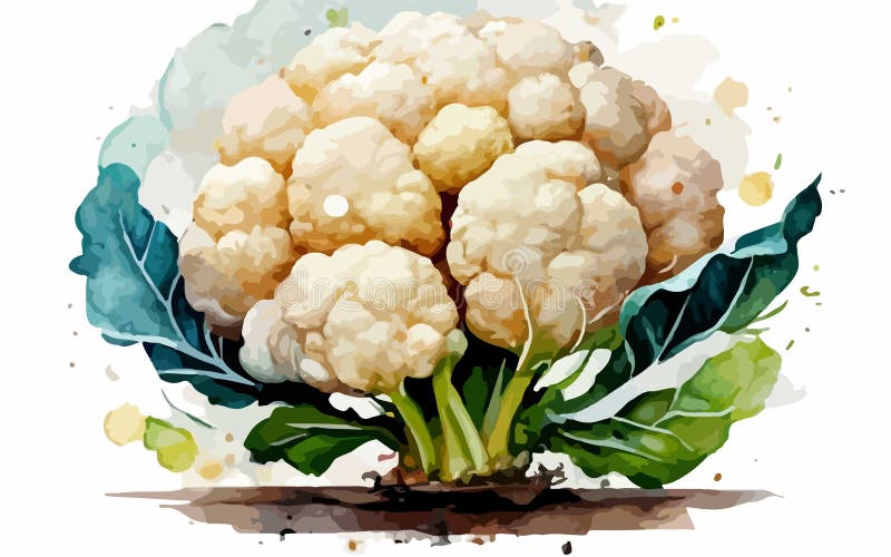 Watercolor Illustration of Cauliflower, Botanical Illustration, Flowers ...